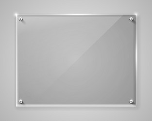 Realistic horizontal transparent glass frame Vector Image