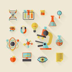 Magnifying glass research concept in flat style Vector Image