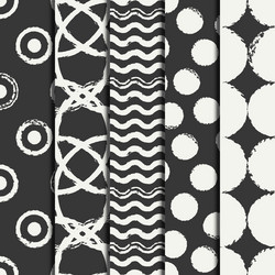Hand drawn seamless pattern with black grunge Vector Image