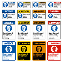 Warning no smoking sign dust hazard mask Vector Image