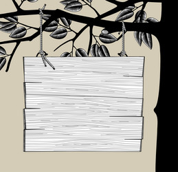 Oak tree with a banner Royalty Free Vector Image