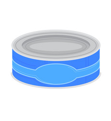 Blue canned food simple flat design Royalty Free Vector