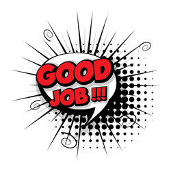 Good job thank you golden label with thumb up Vector Image