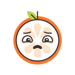 Emoji - sad orange feeling like crying isolated Vector Image