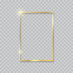 Gold shiny gloss frame with shadow Royalty Free Vector Image