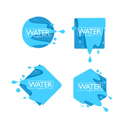 Natural spring water logo labels and stickers Vector Image