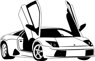 Super car line art outline Royalty Free Vector Image