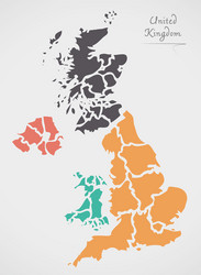 Hand drawn stylized map united kingdom Royalty Free Vector