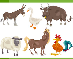 Farm animals set Royalty Free Vector Image - VectorStock
