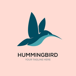 Hummingbird line logo icon designs Royalty Free Vector Image