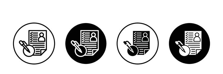 Job description icon set employee cv information Vector Image