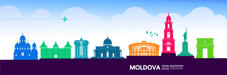 Moldova tourism landmarks city travel Royalty Free Vector