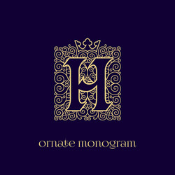 Monogram with crown g Royalty Free Vector Image