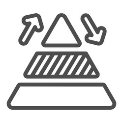 Pyramid line chart with arrows line and solid icon