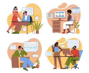 Work calls concept Royalty Free Vector Image - VectorStock