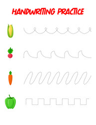 Tracing lines handwriting practice Royalty Free Vector Image