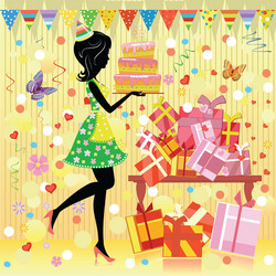 Happy birthday party time invitation card Vector Image