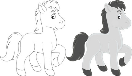 Horses - mare and foal Royalty Free Vector Image
