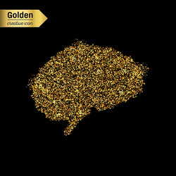 Gold glitter icon of brain isolated Royalty Free Vector