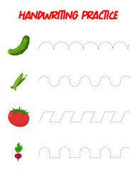 Tracing lines handwriting practice Royalty Free Vector Image