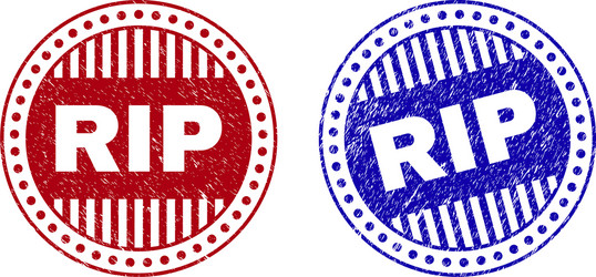 Grunge dead textured round stamp seals Royalty Free Vector