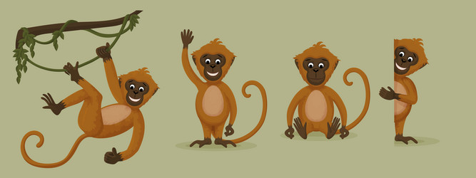 Monkey Pose Different Vector Images (64)