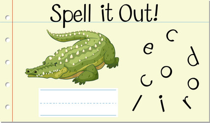 Crocodile Flashcard Vector Images (46)