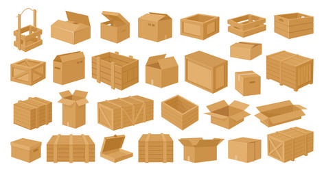 Cartoon cardboard boxes carton delivery Royalty Free Vector