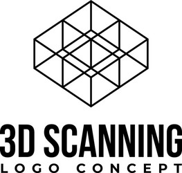 3d laser scanning logo design - technology scan Vector Image