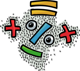 Cartoon image of math Royalty Free Vector Image