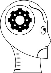 Humanoid cyborg avatar cartoon character Vector Image
