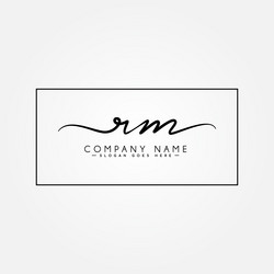 Rm signature logo - handwritten template Vector Image