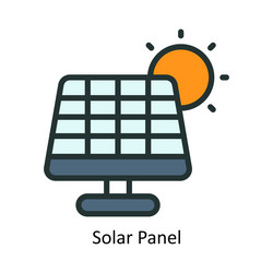 Solar panel outline icon design Royalty Free Vector Image