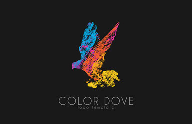 Color dove logo bird design Royalty Free Vector Image