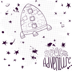 Hand drawn doodle space set Royalty Free Vector Image