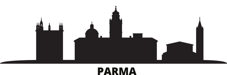 Italy parma line travel skyline set Royalty Free Vector