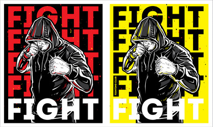 Fighter with fists fight club combat fighting Vector Image