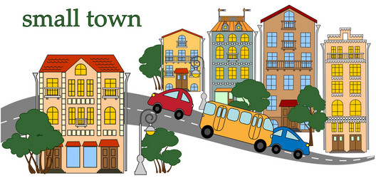 Small town Royalty Free Vector Image - VectorStock