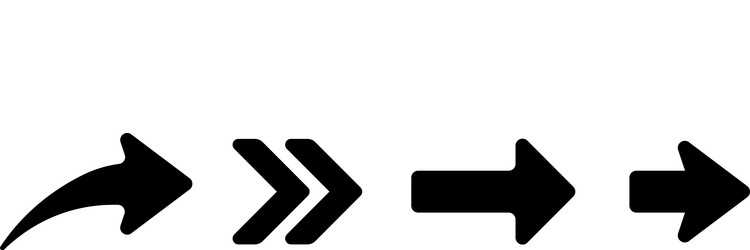 Three black arrows icons arrow Royalty Free Vector Image