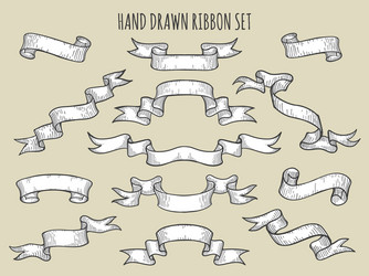Vintage ribbons sketch Royalty Free Vector Image
