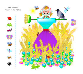 Find the hidden insects in bouquet of flowers Vector Image