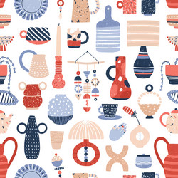 Pottery studio background for your design Vector Image