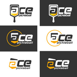 Pickle ball sport game graphic template Royalty Free Vector