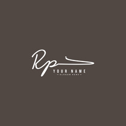 Rp handwritten signature logo - template Vector Image