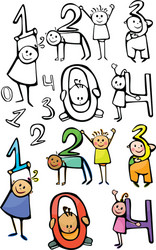 Educational cartoon numbers set with objects Vector Image