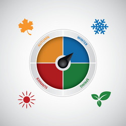 Four seasons clock Royalty Free Vector Image - VectorStock