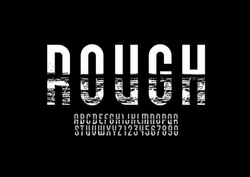 Texture high font long narrow black alphabet Vector Image