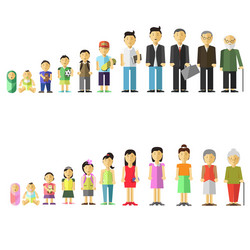 Stages of growing up life cycle graph Royalty Free Vector