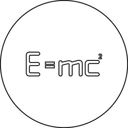 Neon emc energy formula physical law emc sign e Vector Image