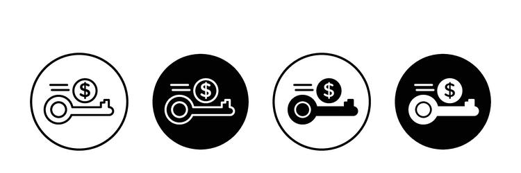 Key revenue icon set unlock business growth Vector Image